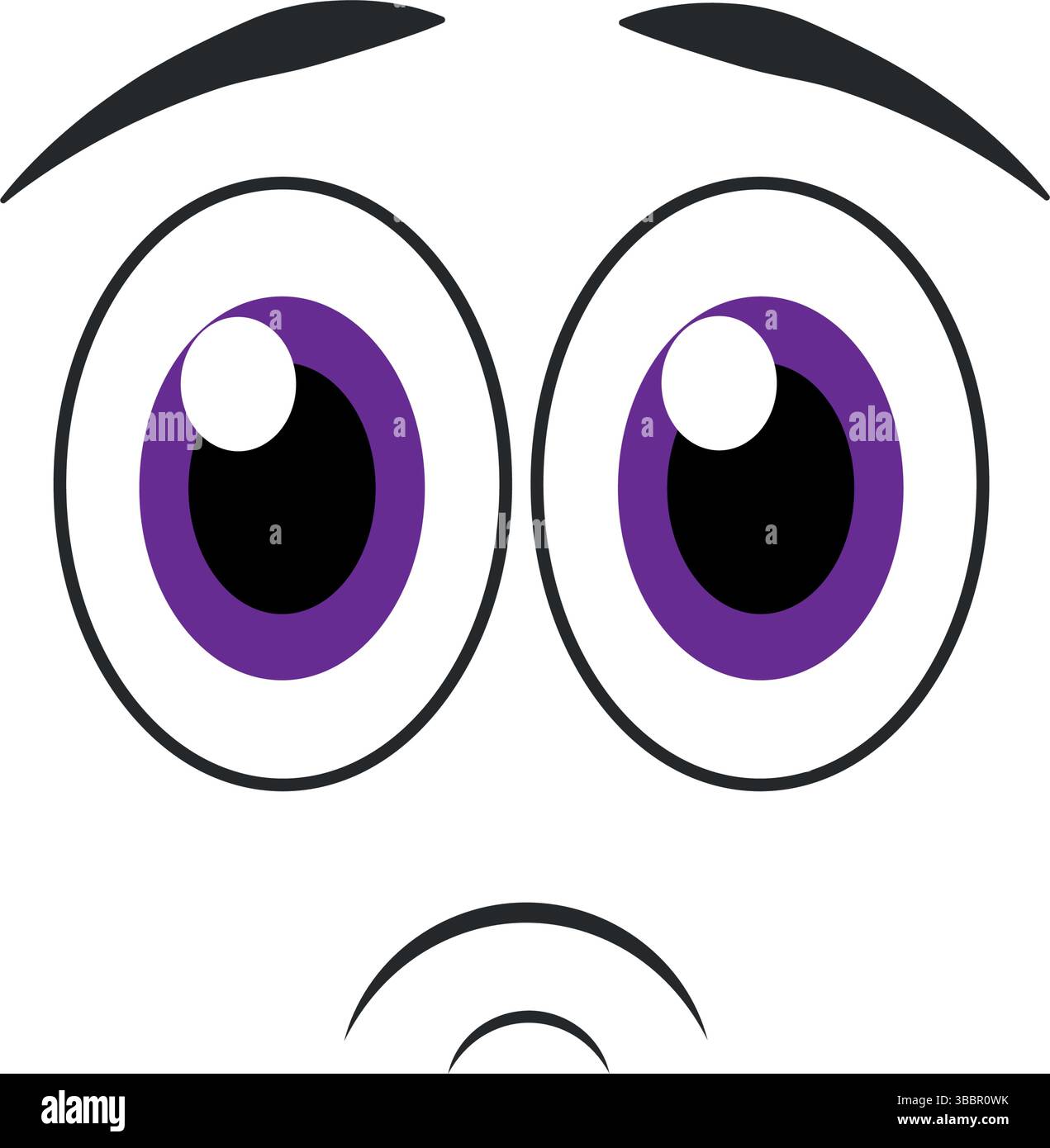 Sad cartoon face expression. Vector illustration Stock Vector Image ...