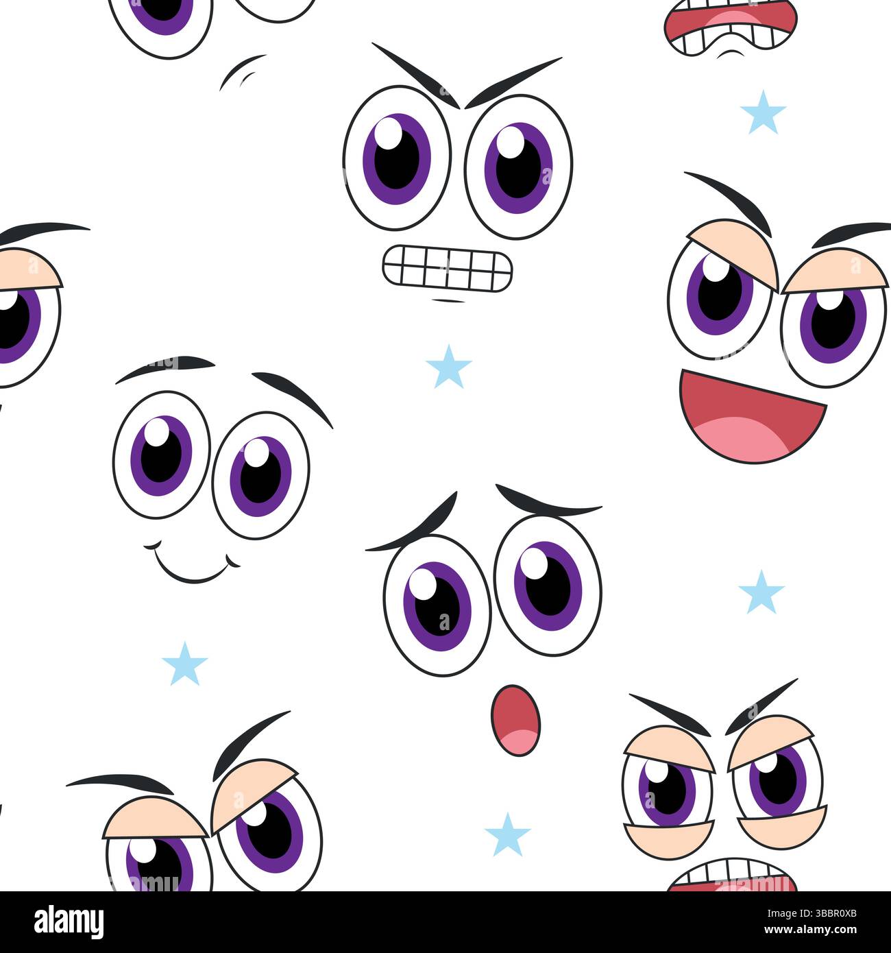 Cartoon face expression background. Vector illustration Stock Vector ...