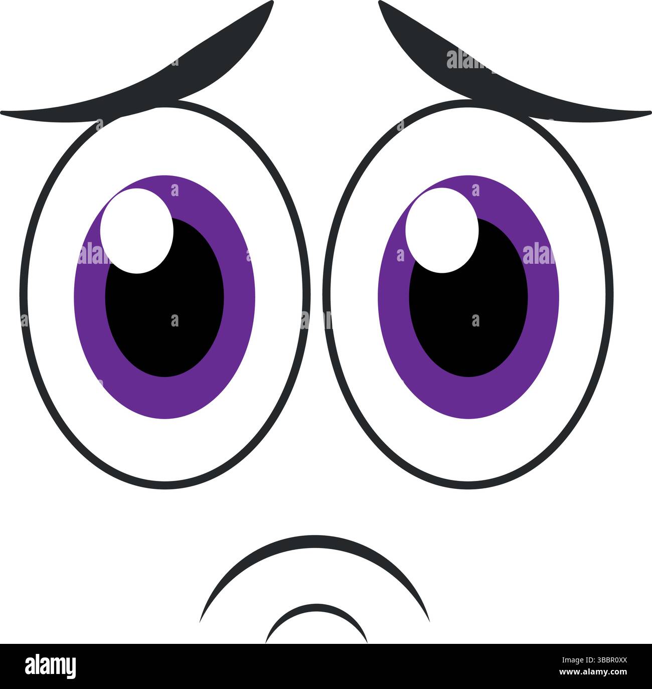 Sad cartoon face expression. Vector illustration Stock Vector Image ...