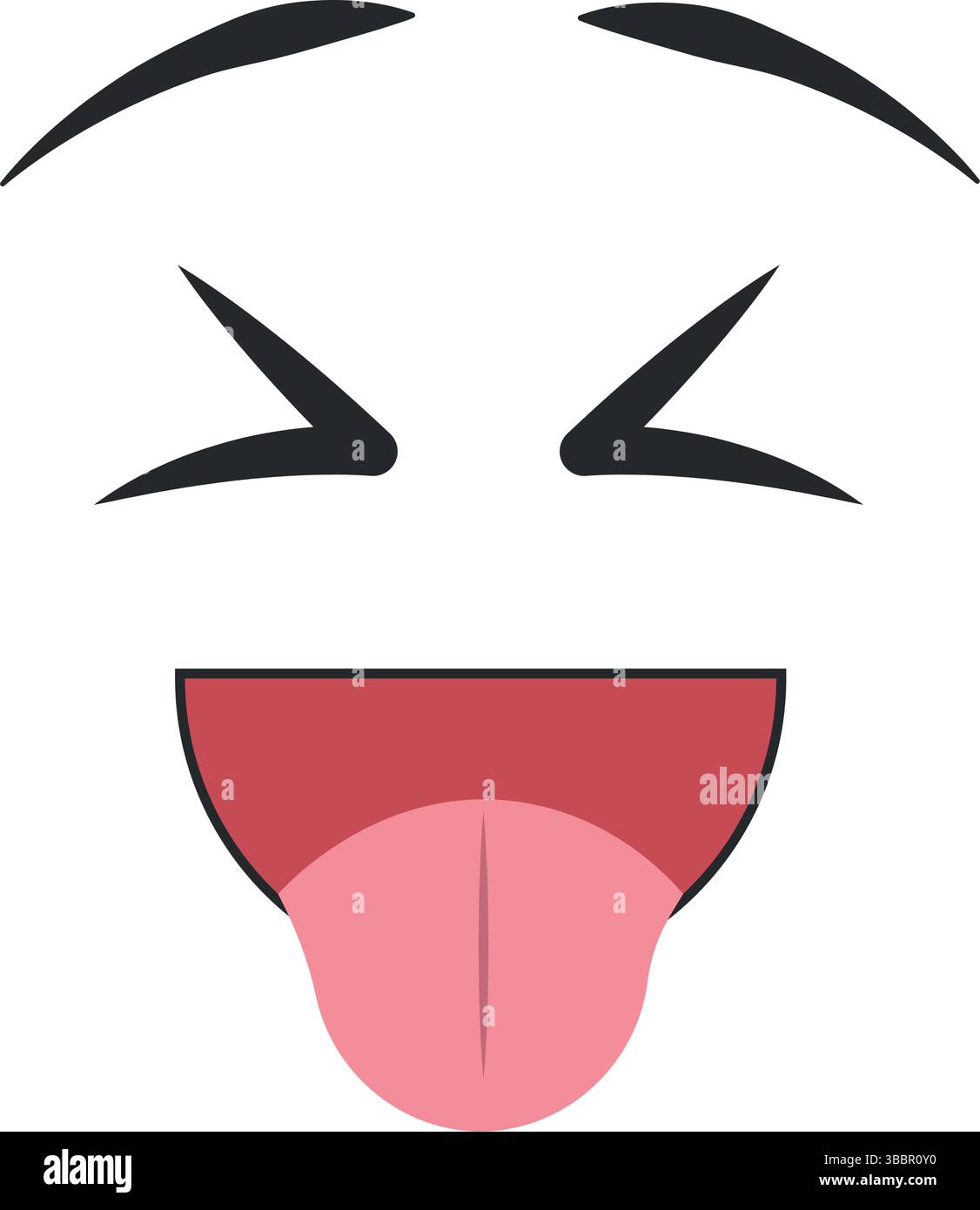 Happy cartoon face expression. Vector illustration Stock Vector Image ...