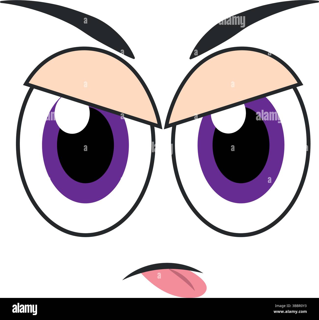 Angry cartoon face vector. Vector illustration Stock Vector Image & Art ...