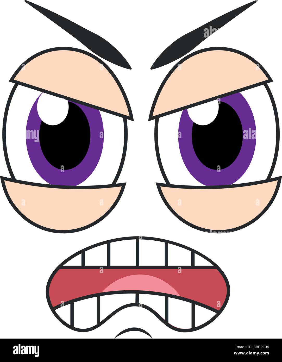 Angry cartoon face vector. Vector illustration Stock Vector Image & Art ...