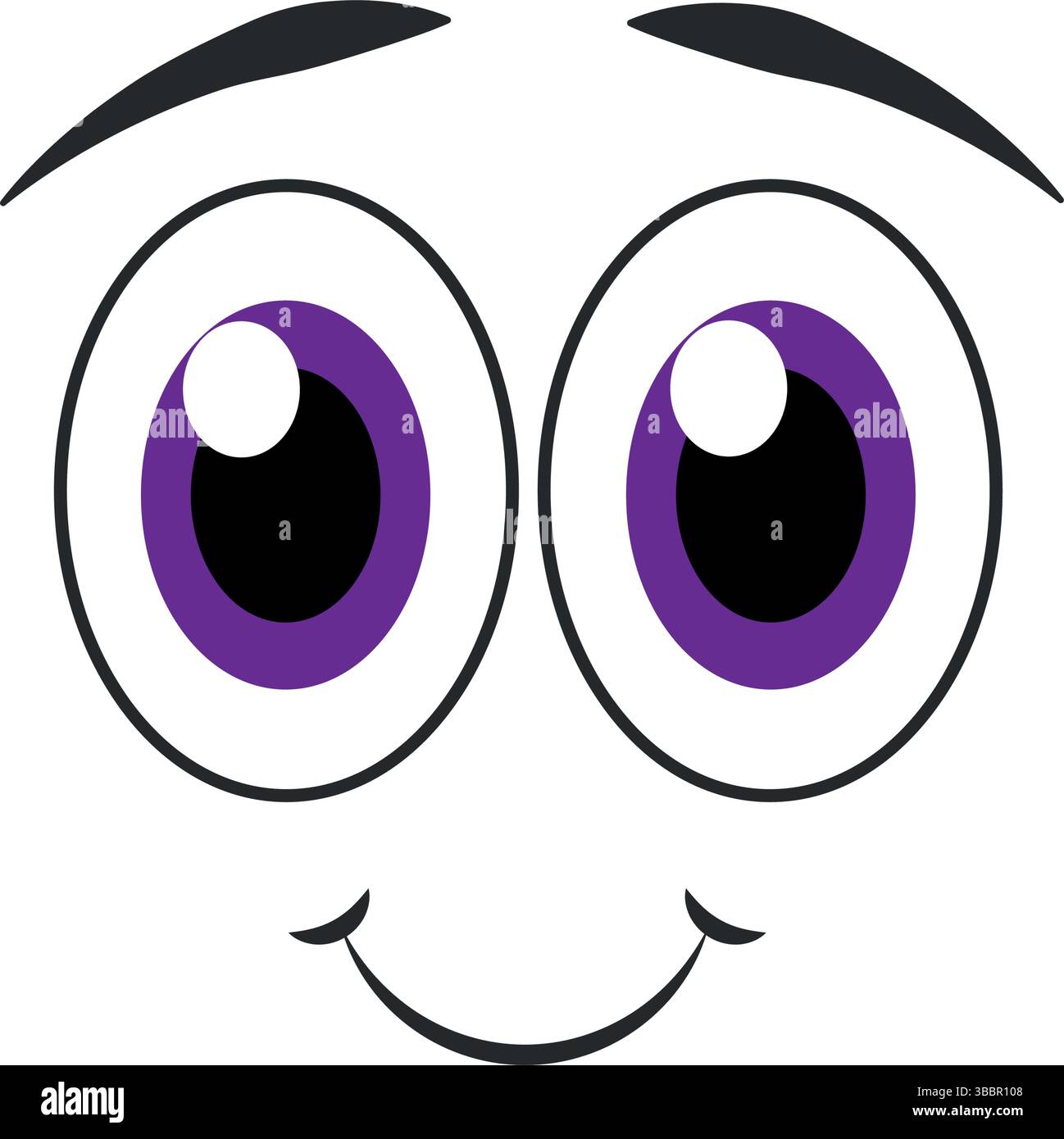 Happy cartoon face expression. Vector illustration Stock Vector Image ...