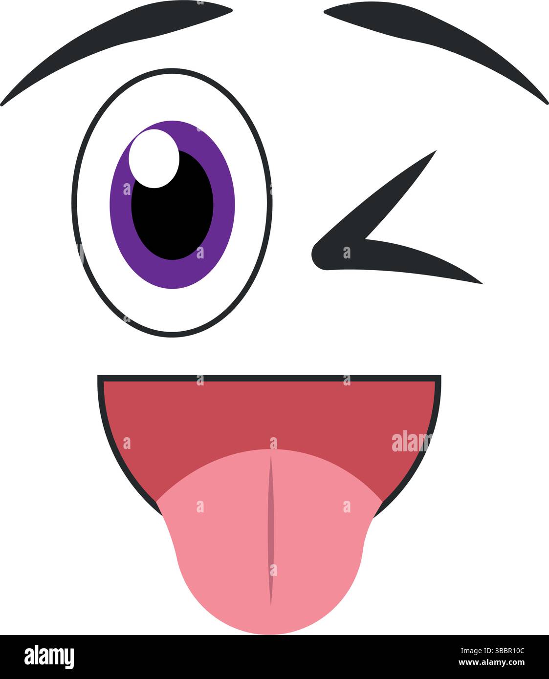Happy cartoon face expression. Vector illustration Stock Vector Image ...