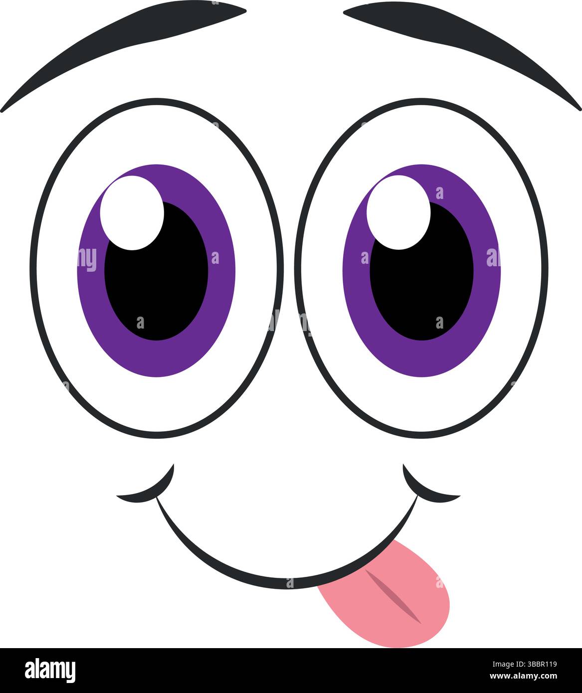 Happy cartoon face expression. Vector illustration Stock Vector Image ...