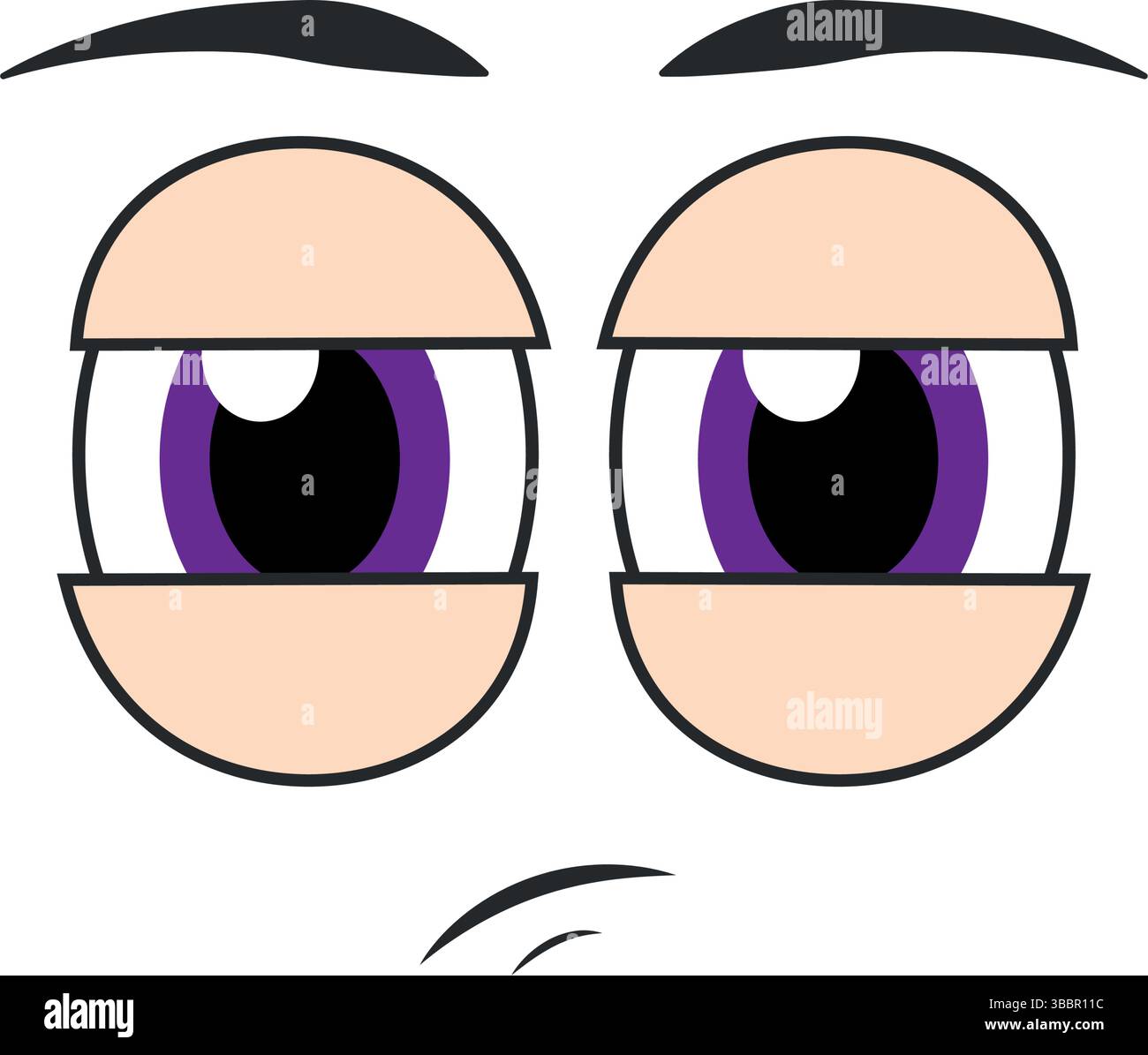 Suspicious cartoon face vector. Vector illustration Stock Vector Image ...