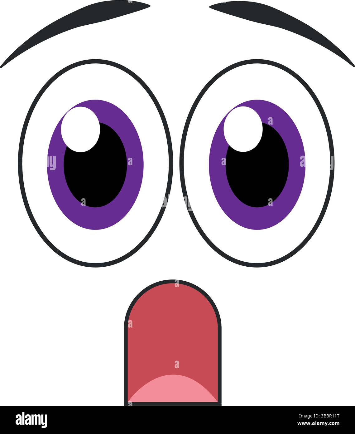 Surprised cartoon face emoji. Vector illustration Stock Vector Image ...