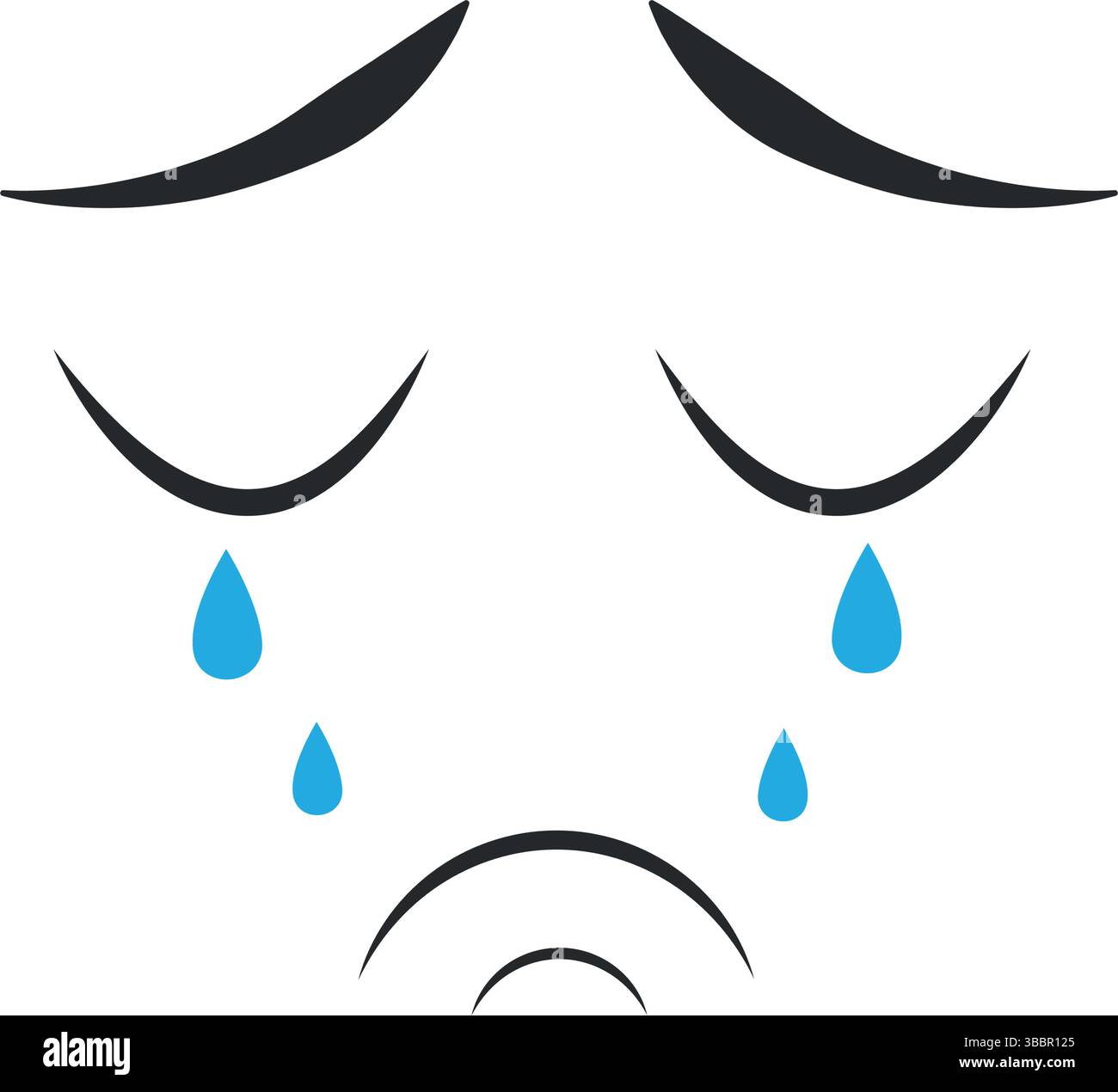 Crying cartoon face vector. Vector illustration Stock Vector Image ...