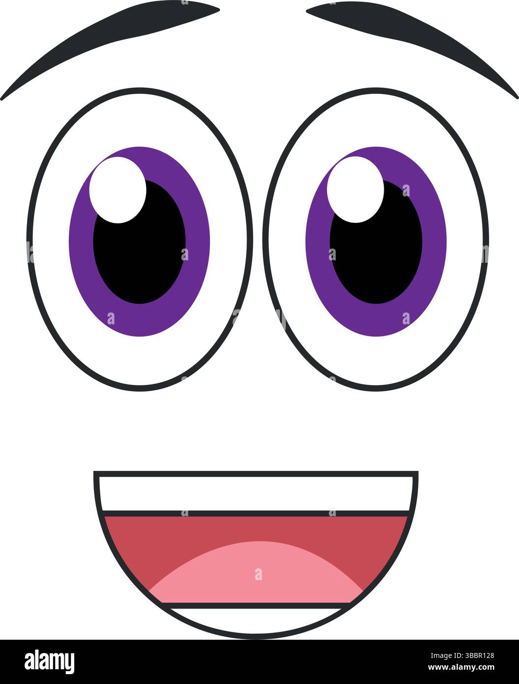 Happy cartoon face expression. Vector illustration Stock Vector Image ...
