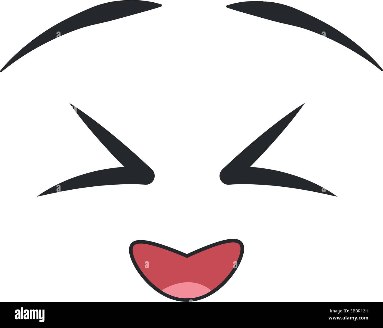 Happy cartoon face expression. Vector illustration Stock Vector Image ...