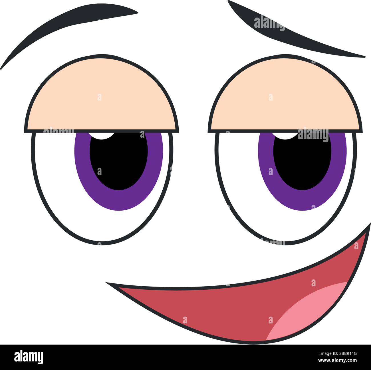 Happy cartoon face expression. Vector illustration Stock Vector Image ...