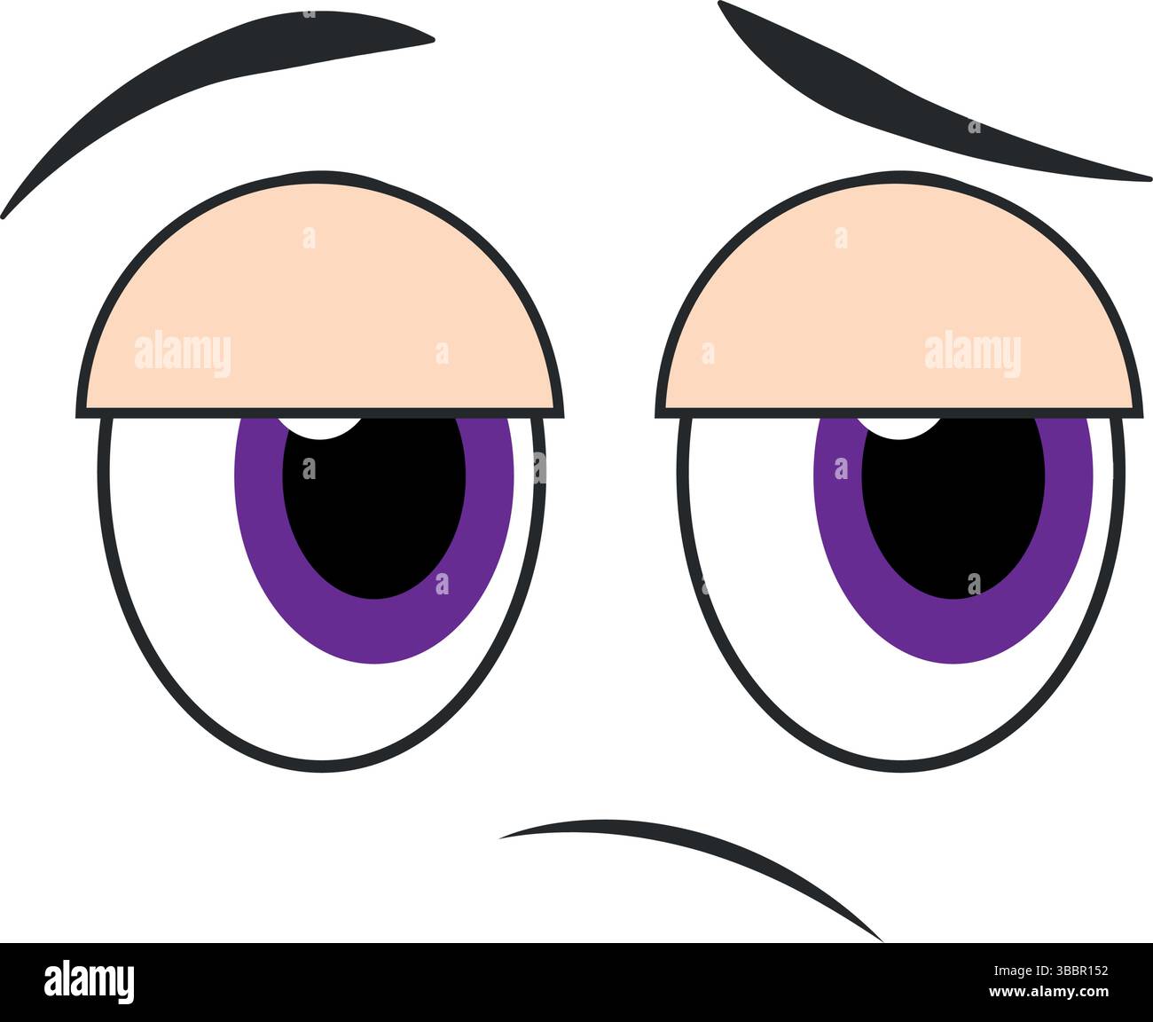Sad cartoon face expression. Vector illustration Stock Vector Image ...