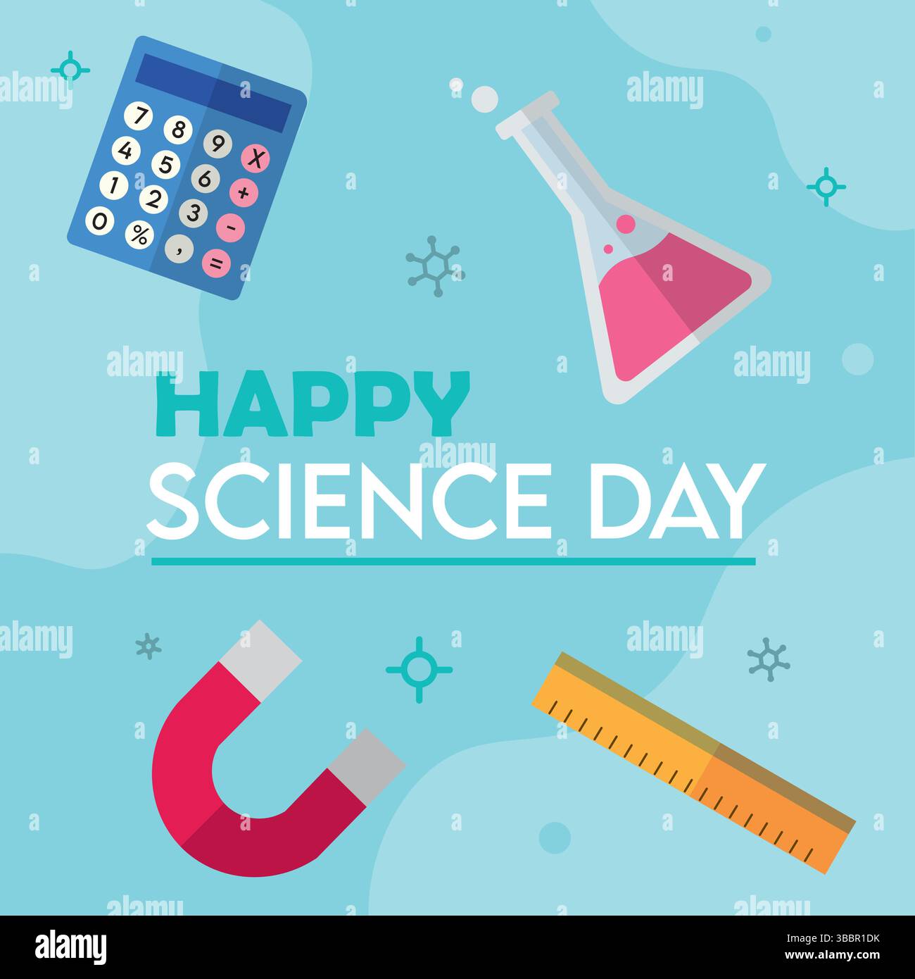 Magnet and lab tools flat design. Vector illustration Stock Vector ...