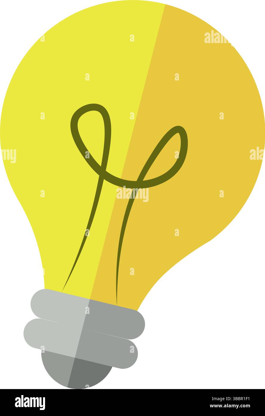 Yellow glowing light bulb. Vector illustration Stock Vector Image & Art - Alamy