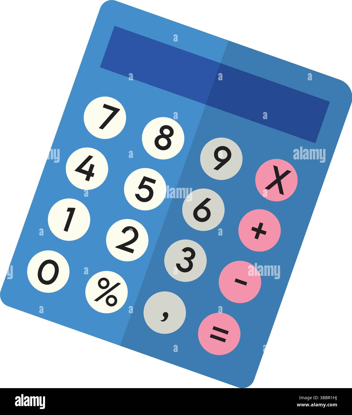 Blue digital math calculator. Vector illustration Stock Vector Image ...