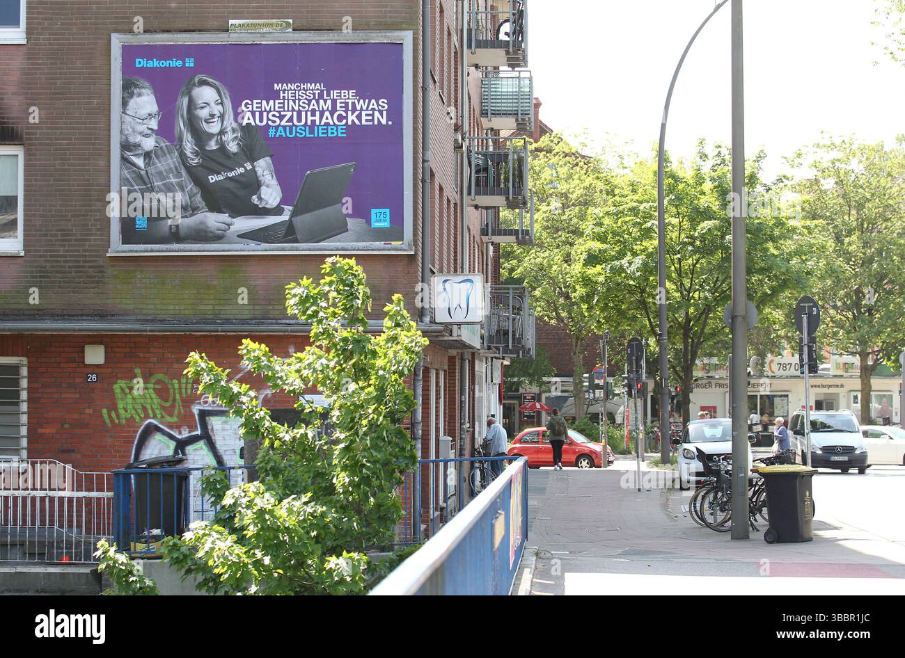 Werbung der Diakonie Deutschland, Evangelisches Werk für Diakonie und Entwicklung, auf einem ...