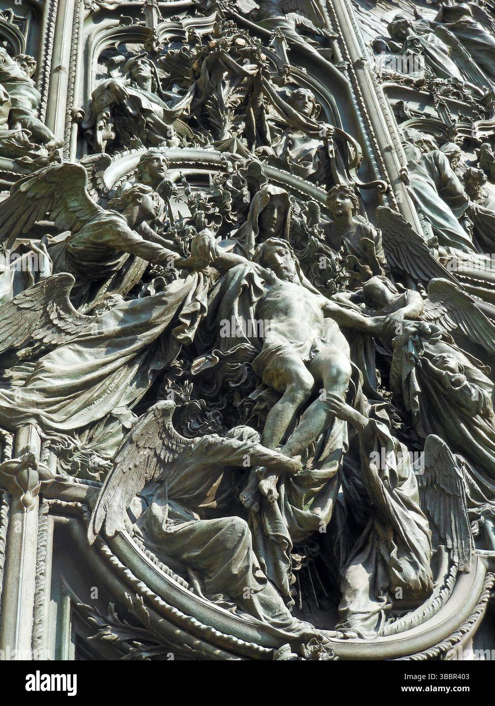 Milan Italy. July 14 2012. Detailed panel of Christ being whipped ...