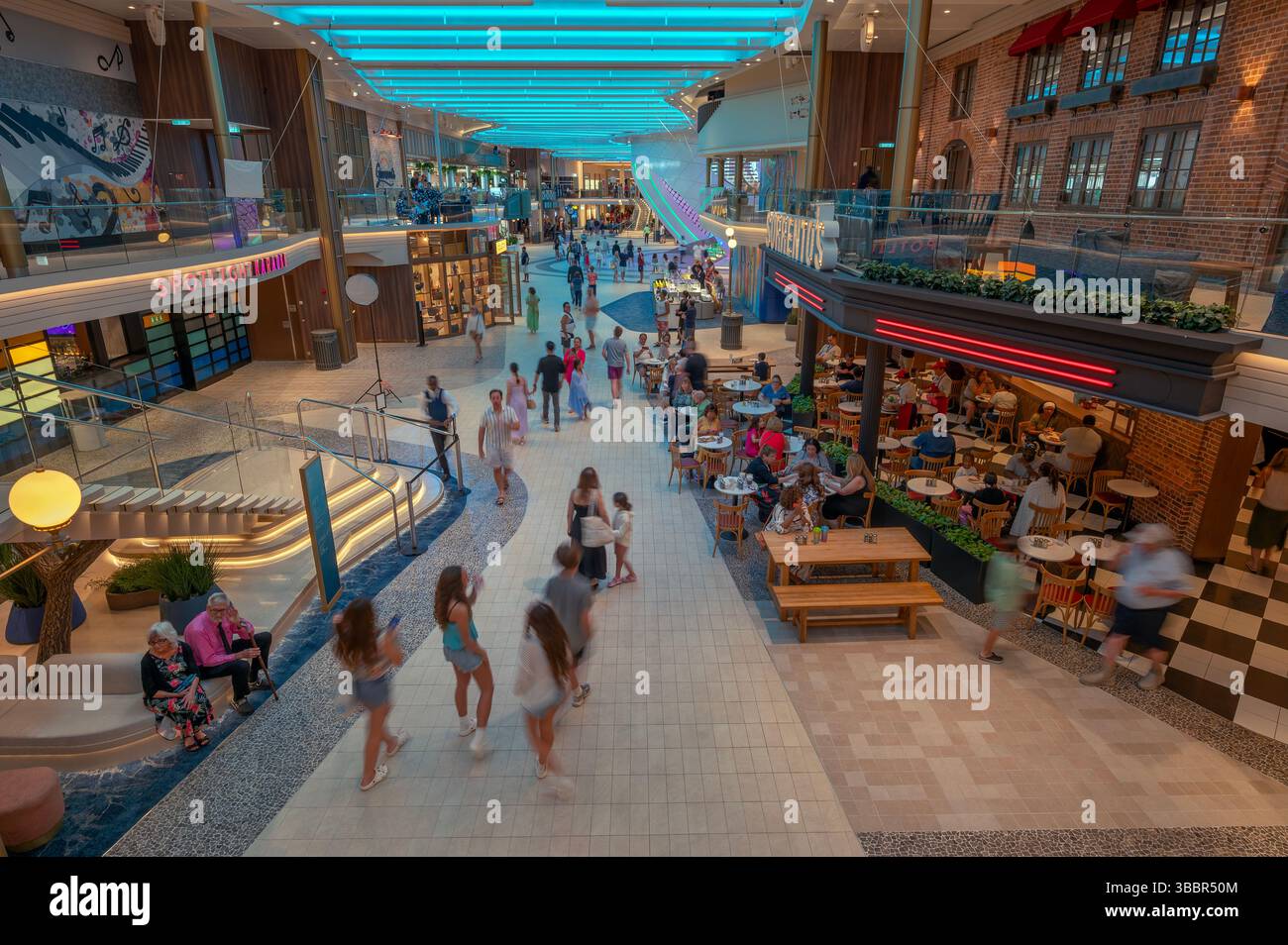 Roatan, Honduras – March 02, 2025: Interior of a cruise ship with ...
