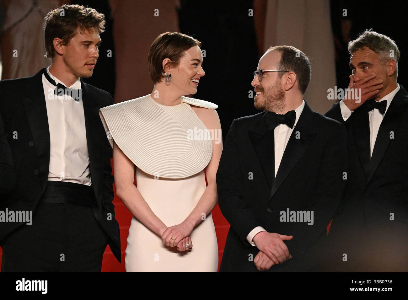 Cannes, France. 16th May, 2025. Austin Butler, Emma Stone, Ari Aster ...