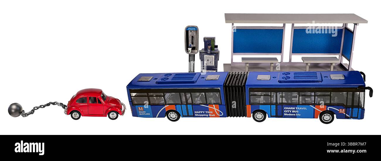 Bus public transport transportation waiting for the bus a bus Cut Out ...