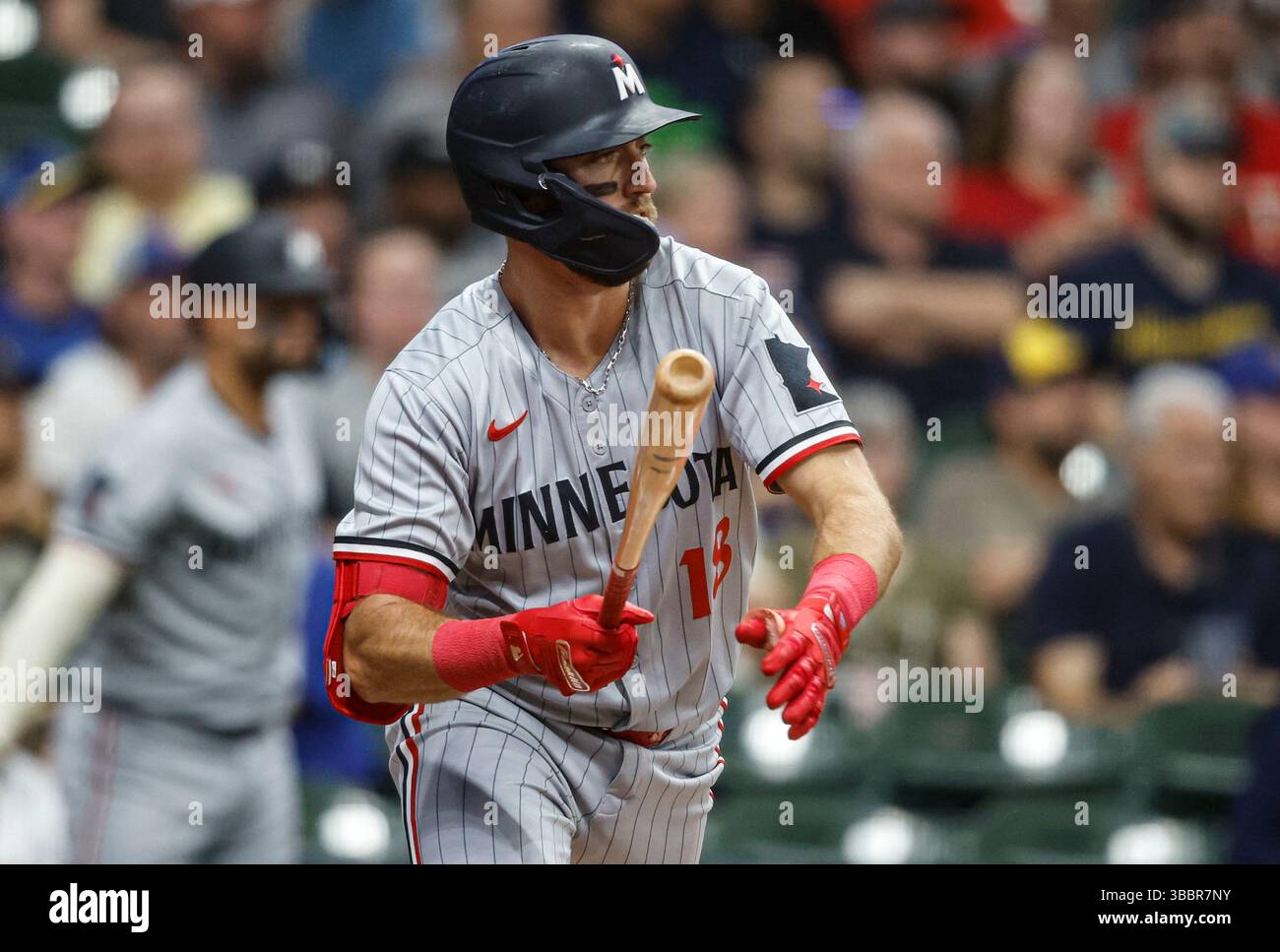 Minnesota Twins' Kody Clemens hits a run-scoring single against the ...