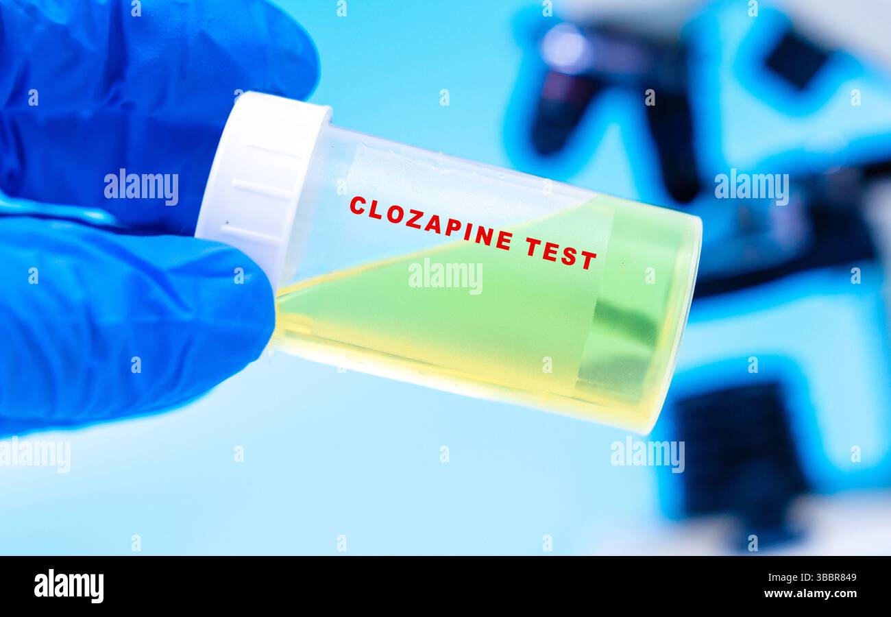 Clozapine urine test. Measures clozapine levels to monitor ...