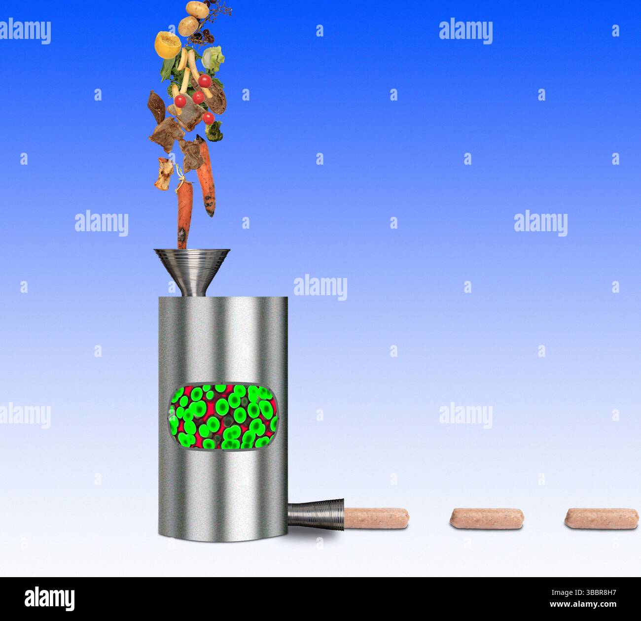 Conceptual illustration of waste to protein technology Stock Photo - Alamy