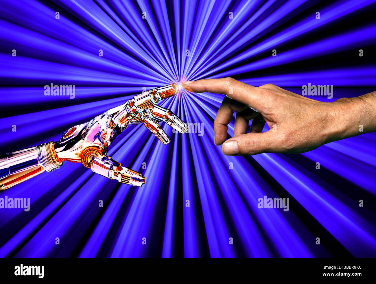 Robotics hand touching ai hi-res stock photography and images - Alamy