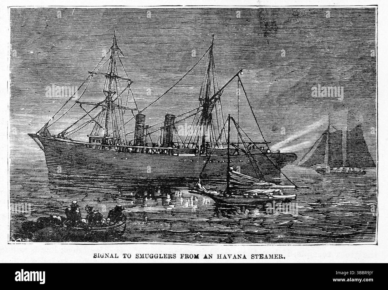 Signal to smugglers from an Havana steamer (1878). Depicts illegal ...