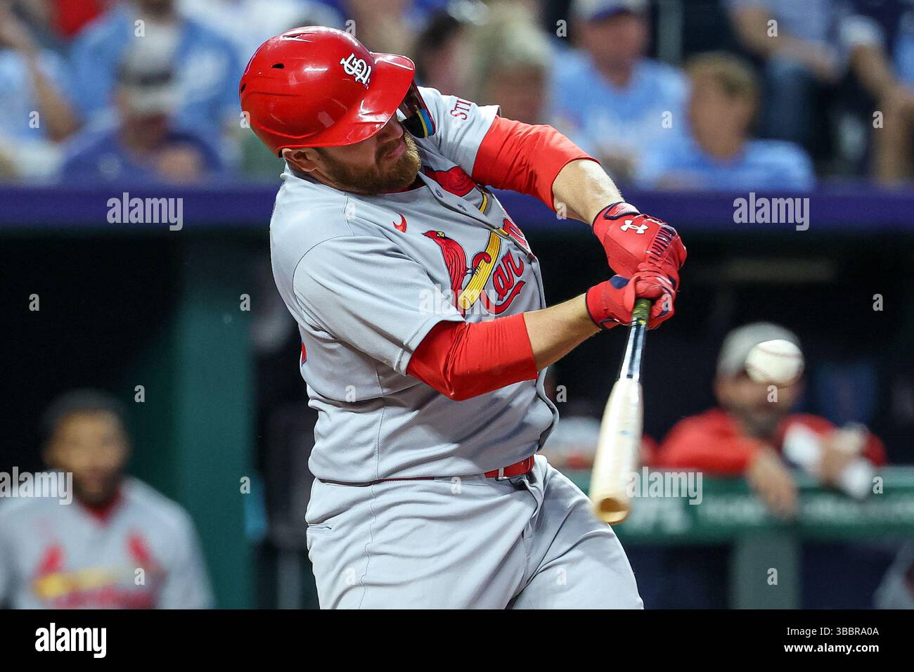 May 16, 2025: St. Louis Cardinals catcher Pedro Pages (43) hits an RBI ...