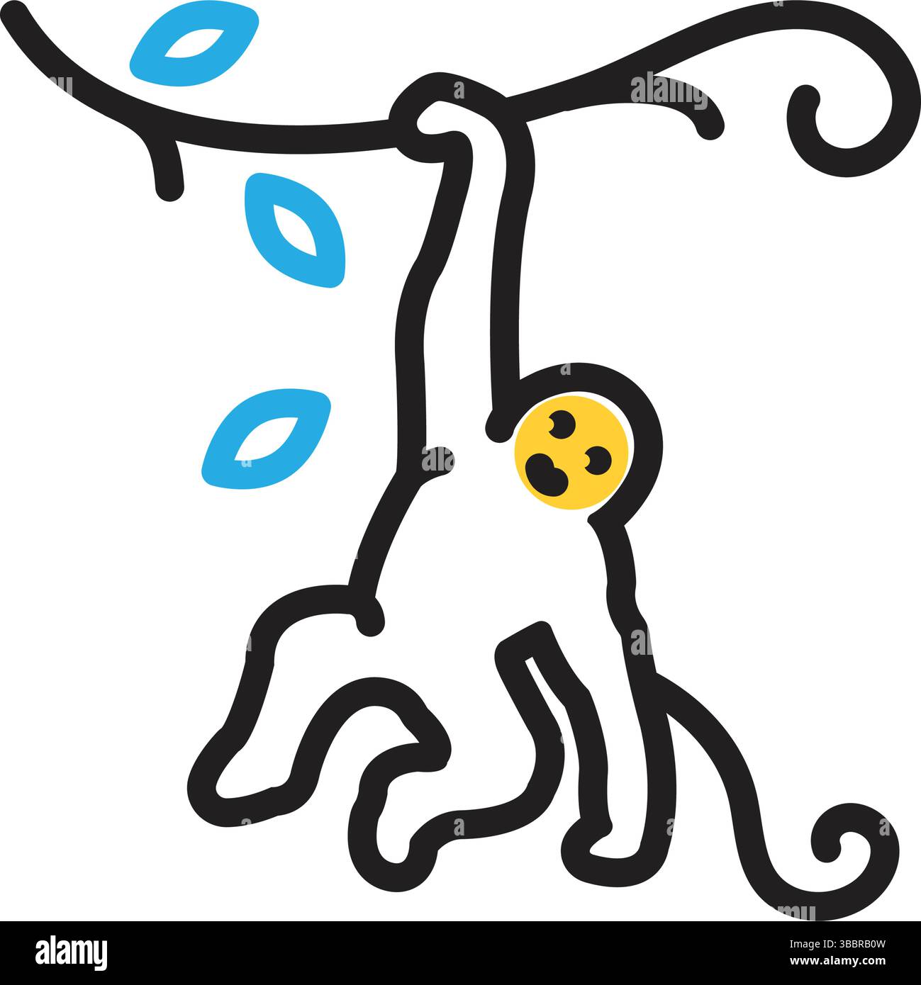 Icon monkey on tree Stock Vector Images - Alamy