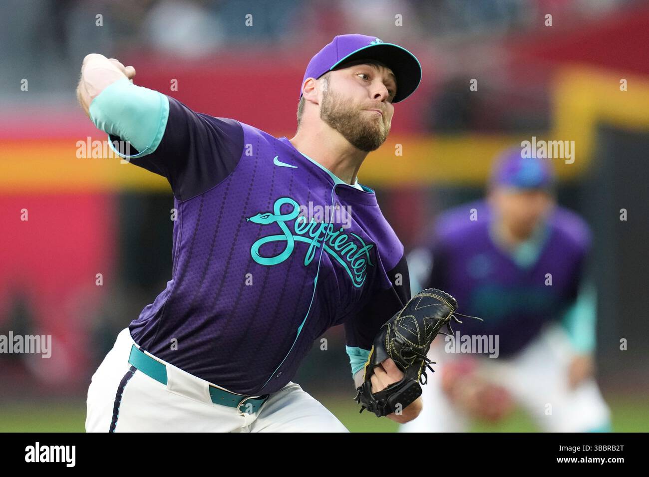 Arizona Diamondbacks starting pitcher Corbin Burnes throws against the ...