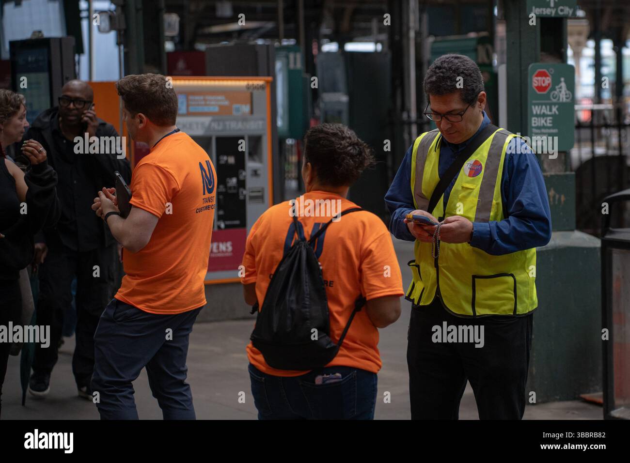Jersey City, United States. 16th May, 2025. Station alerts of the ...
