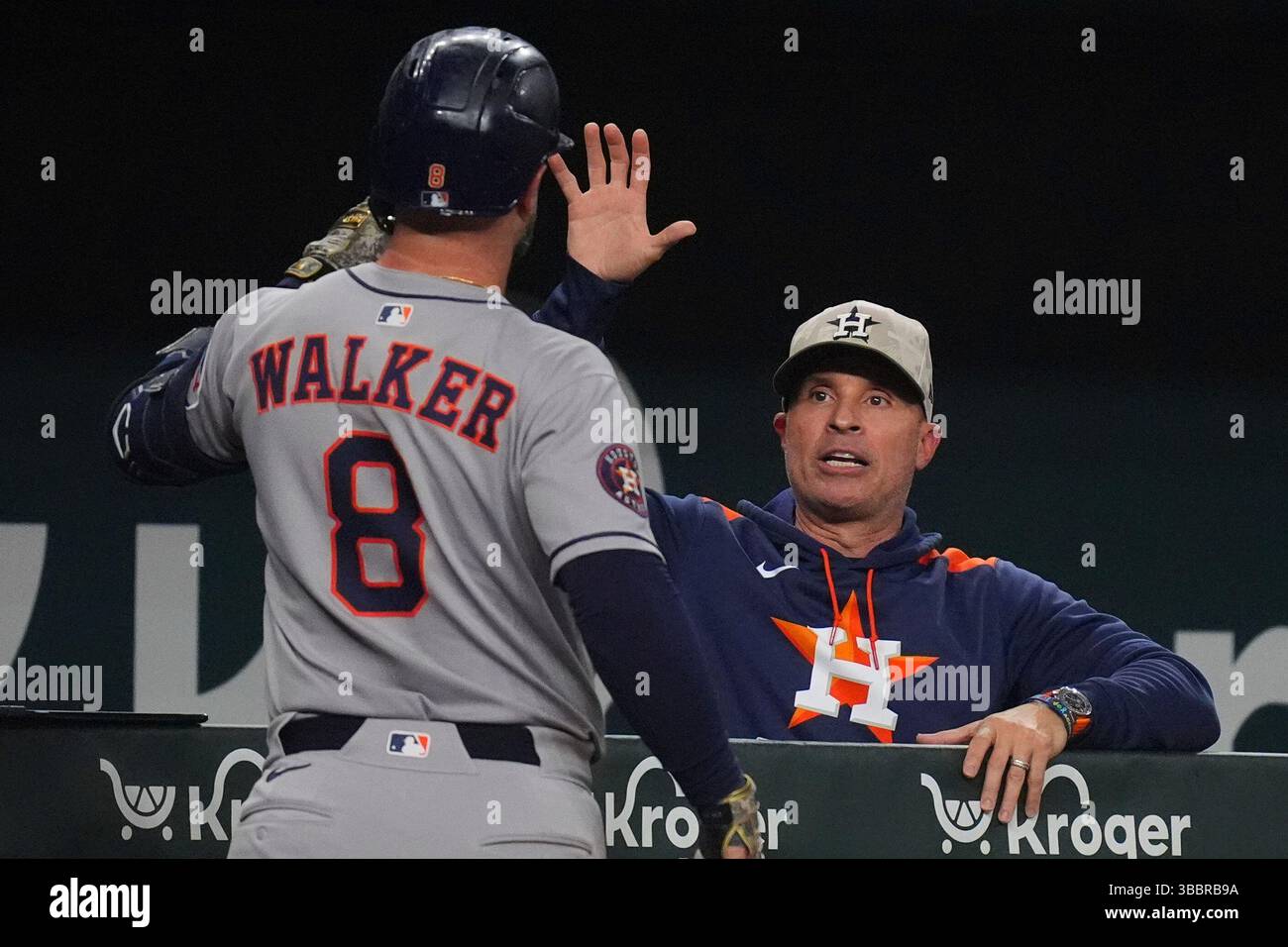 Houston Astros' Christian Walker (8) celebrates after his home run with ...