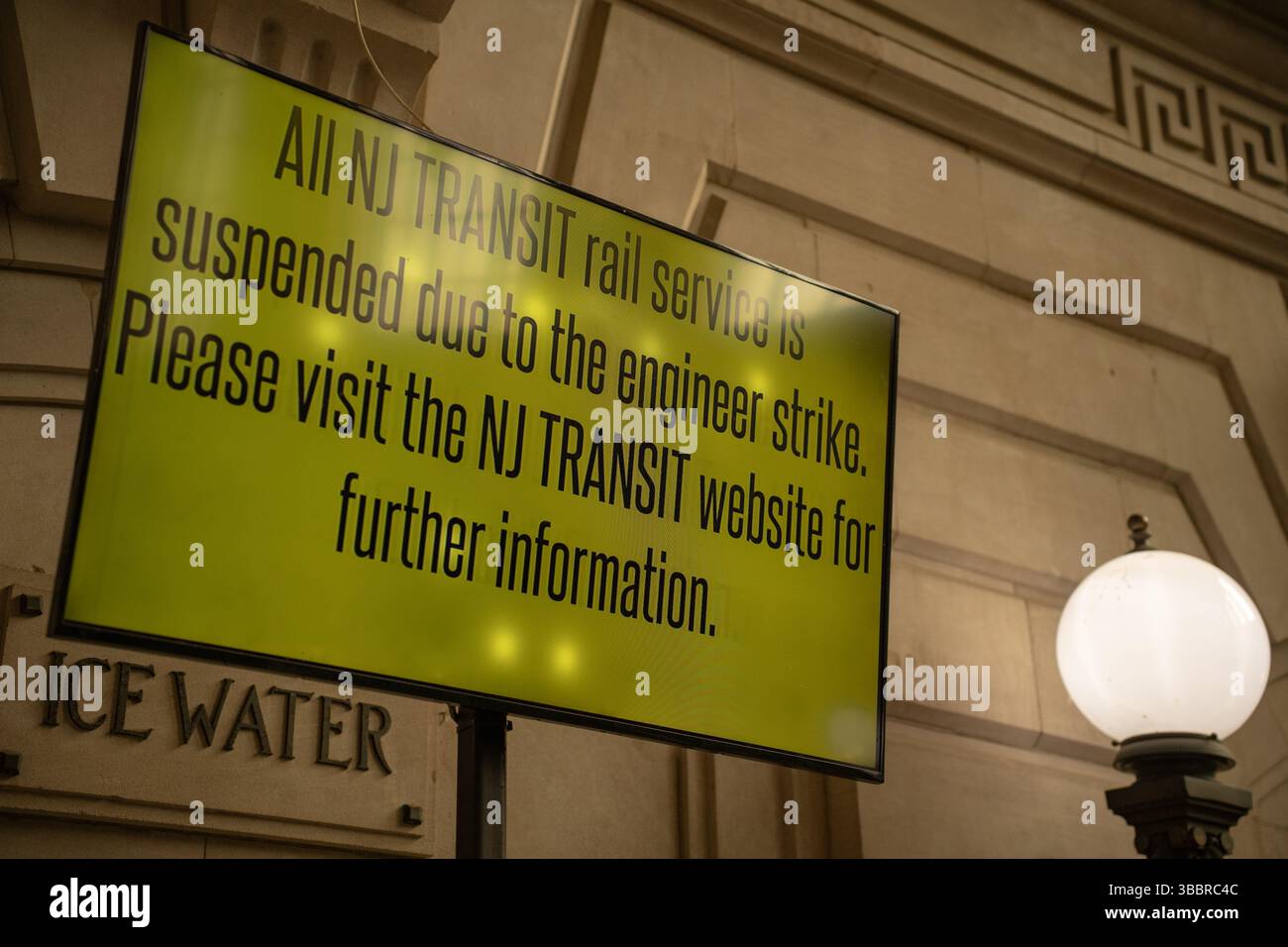 Jersey City, United States. 16th May, 2025. Station alerts of the ...