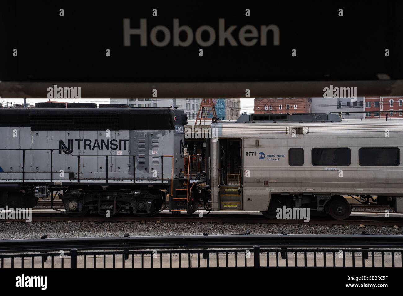 Jersey City, United States. 16th May, 2025. A NJ Transit locomotive ...