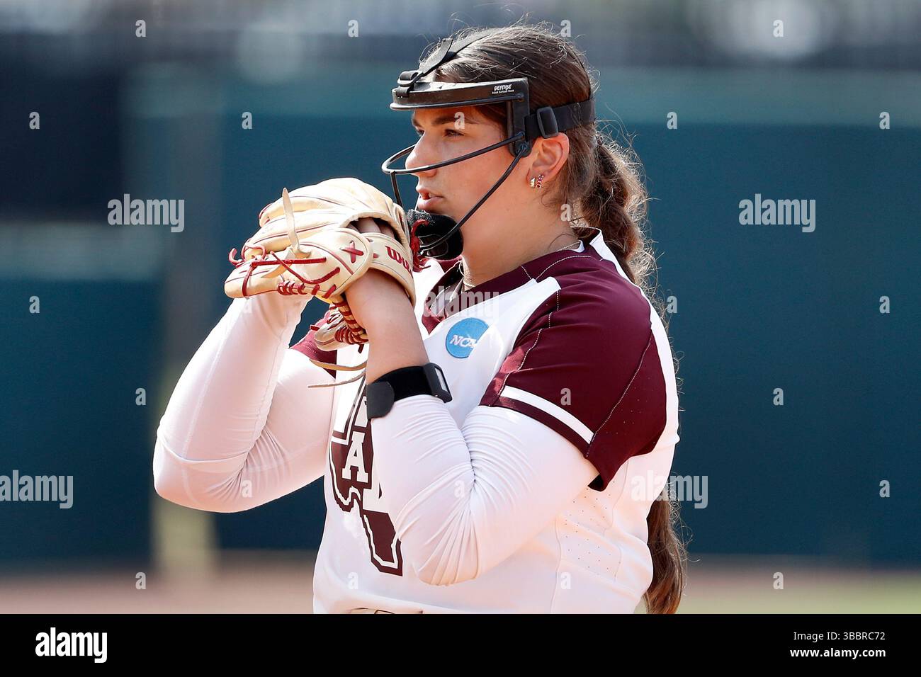 Texas A&M relief pitcher Sidne Peters winds up against Saint Francis ...