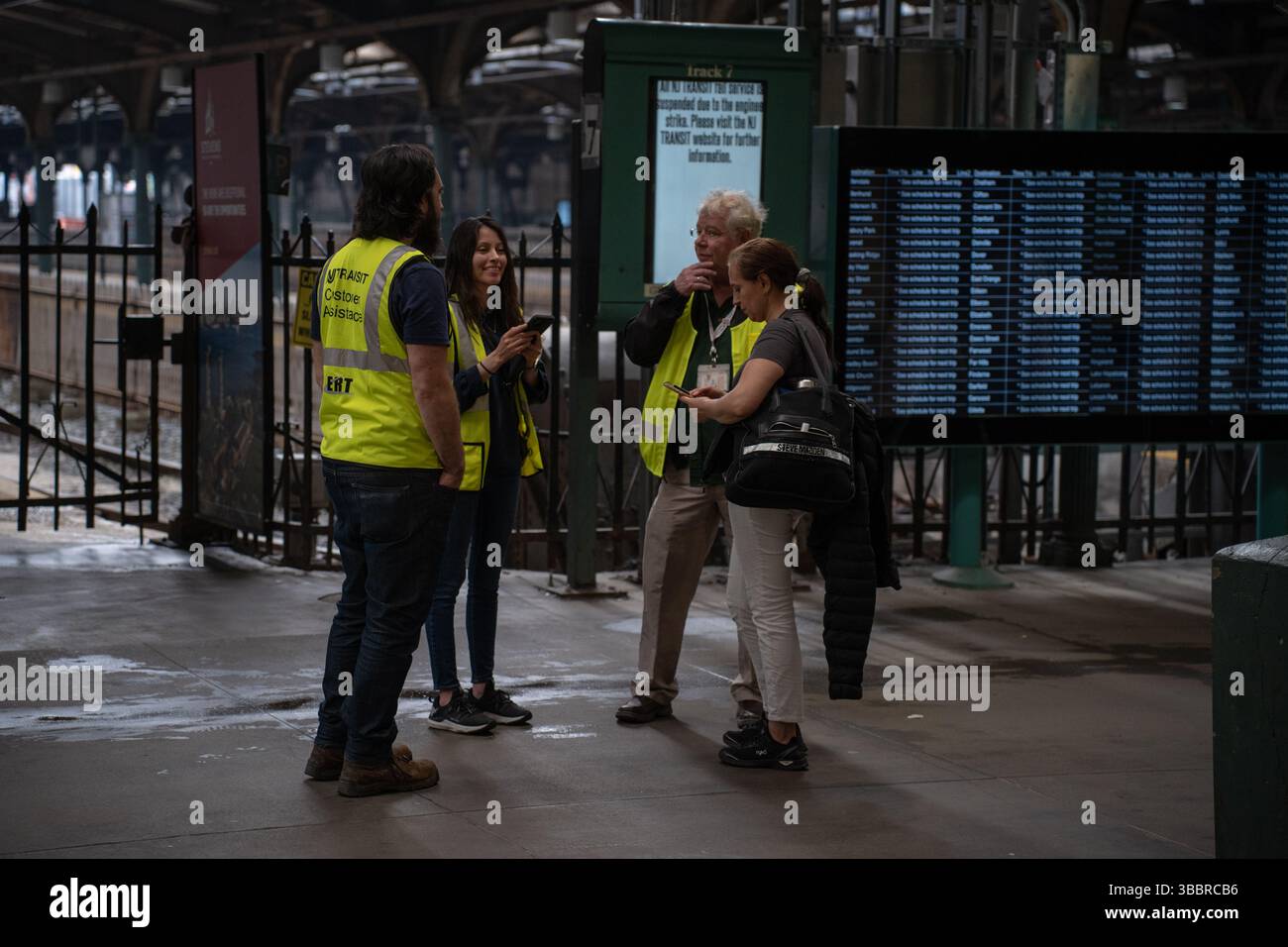 Jersey City, United States. 16th May, 2025. Station alerts of the ...
