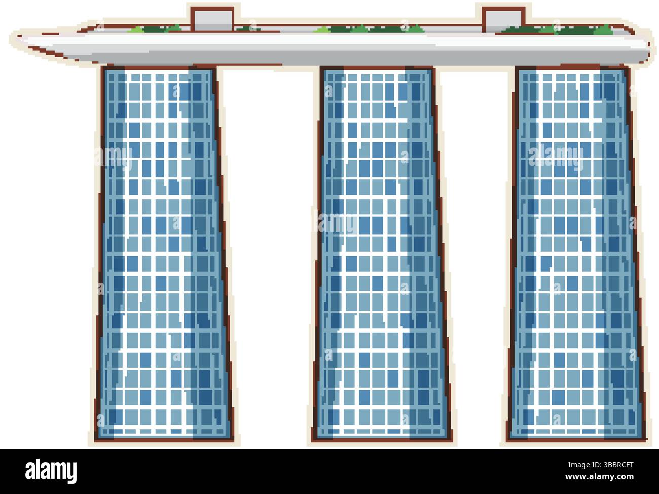 Vector illustration of a contemporary architectural structure with ...