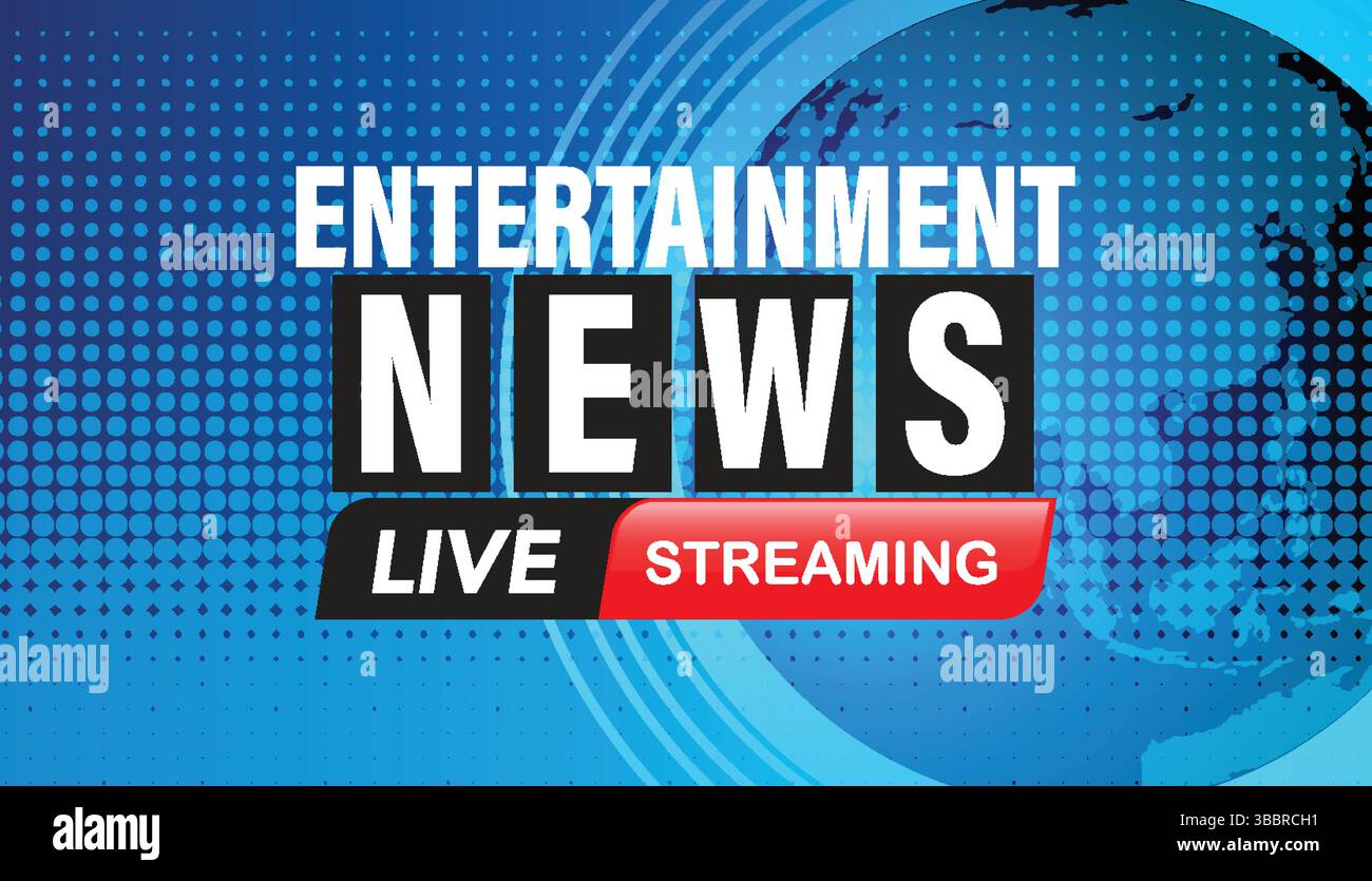 Dynamic vector illustration featuring entertainment news with live ...