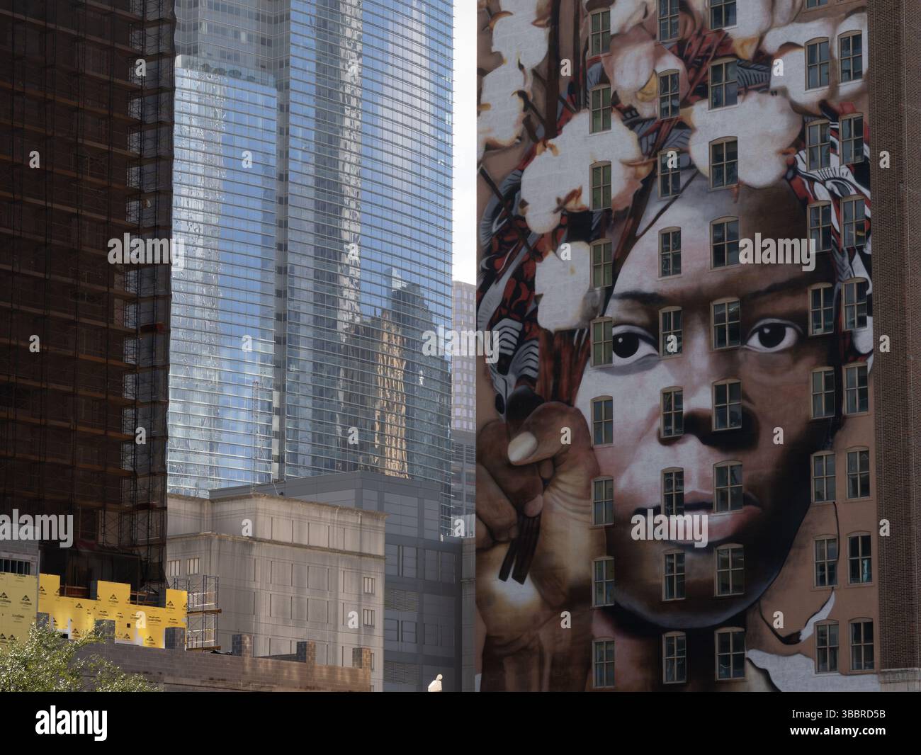 Close up of Houston, Texas, mural entitled From Slavery of Freedom by ...