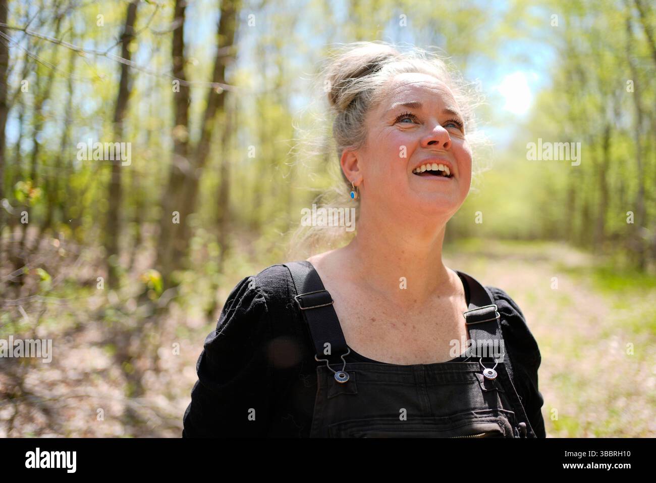 Heather Donahue, the star of the The Blair Witch Project, pauses on a ...