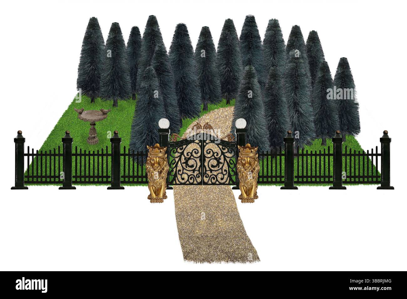 Fence around tree Cut Out Stock Images & Pictures - Alamy