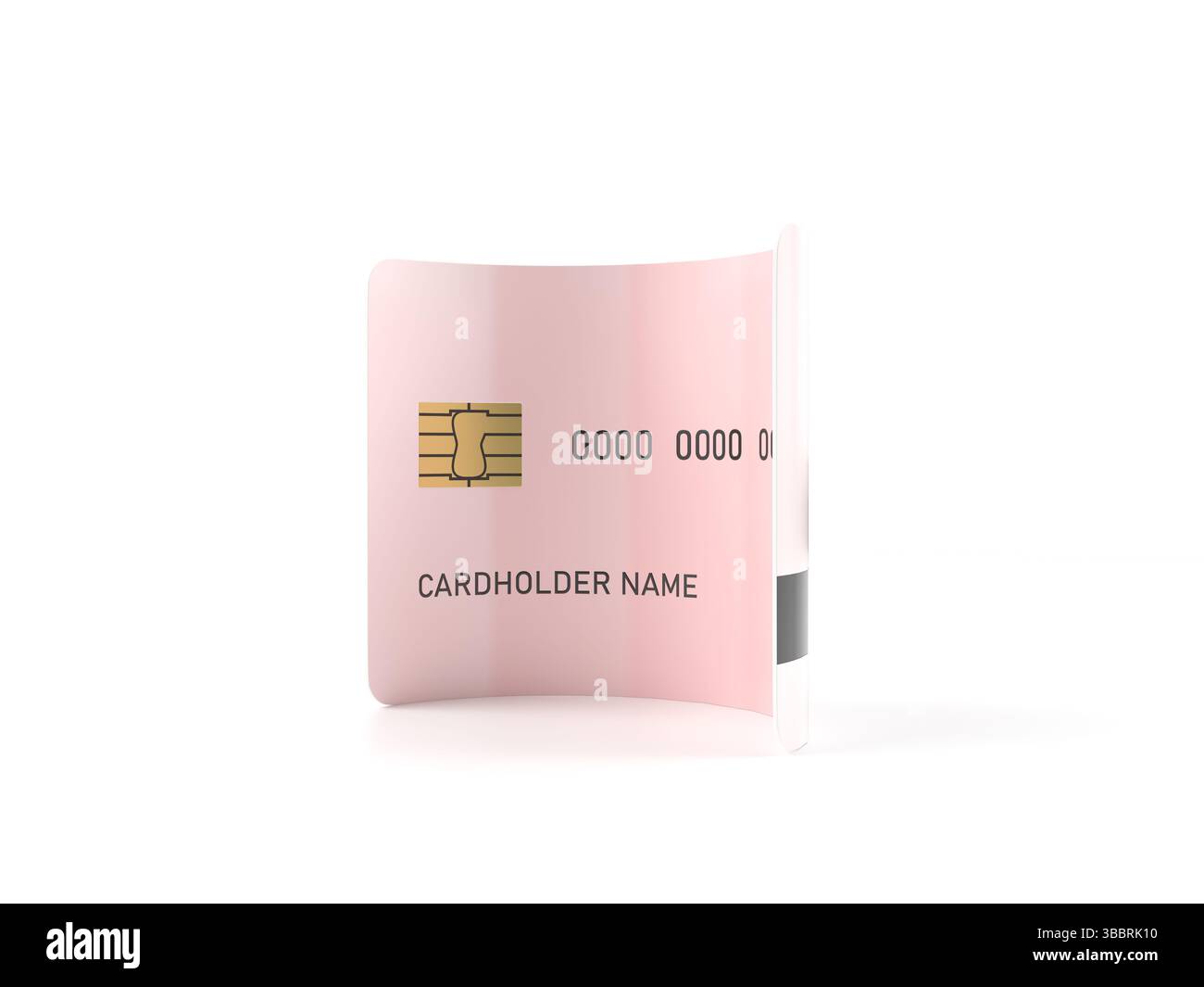 Curved bank card on a white background. 3d illustration Stock Photo - Alamy