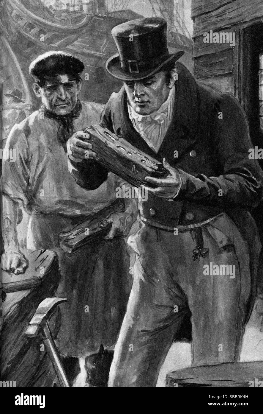 The English engineer Isambard Kingdom Brunel sees the idea of a tunnel ...