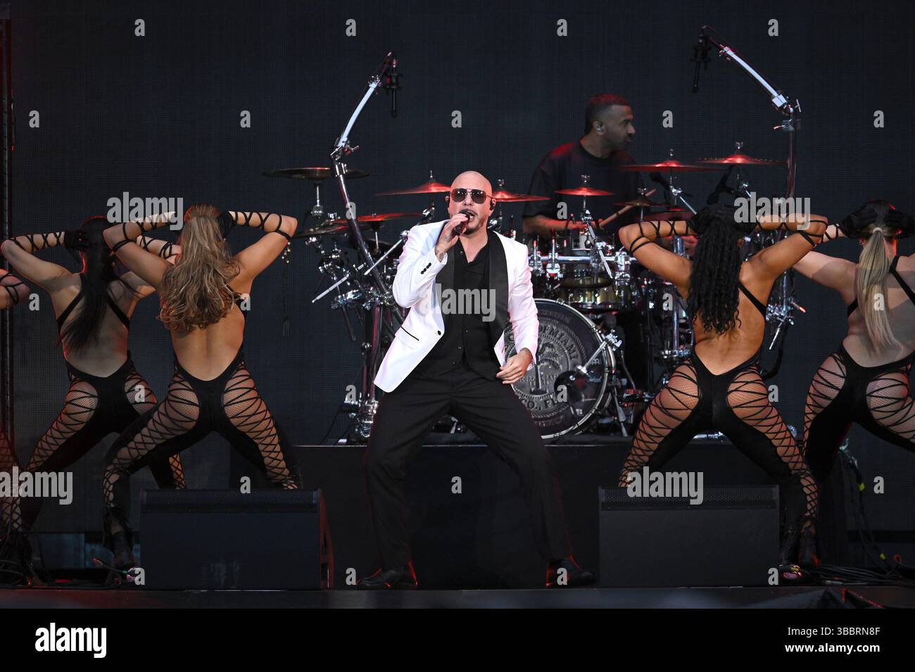 Rutherford, USA. 16th May, 2025. American rapper and singer Pitbull ...