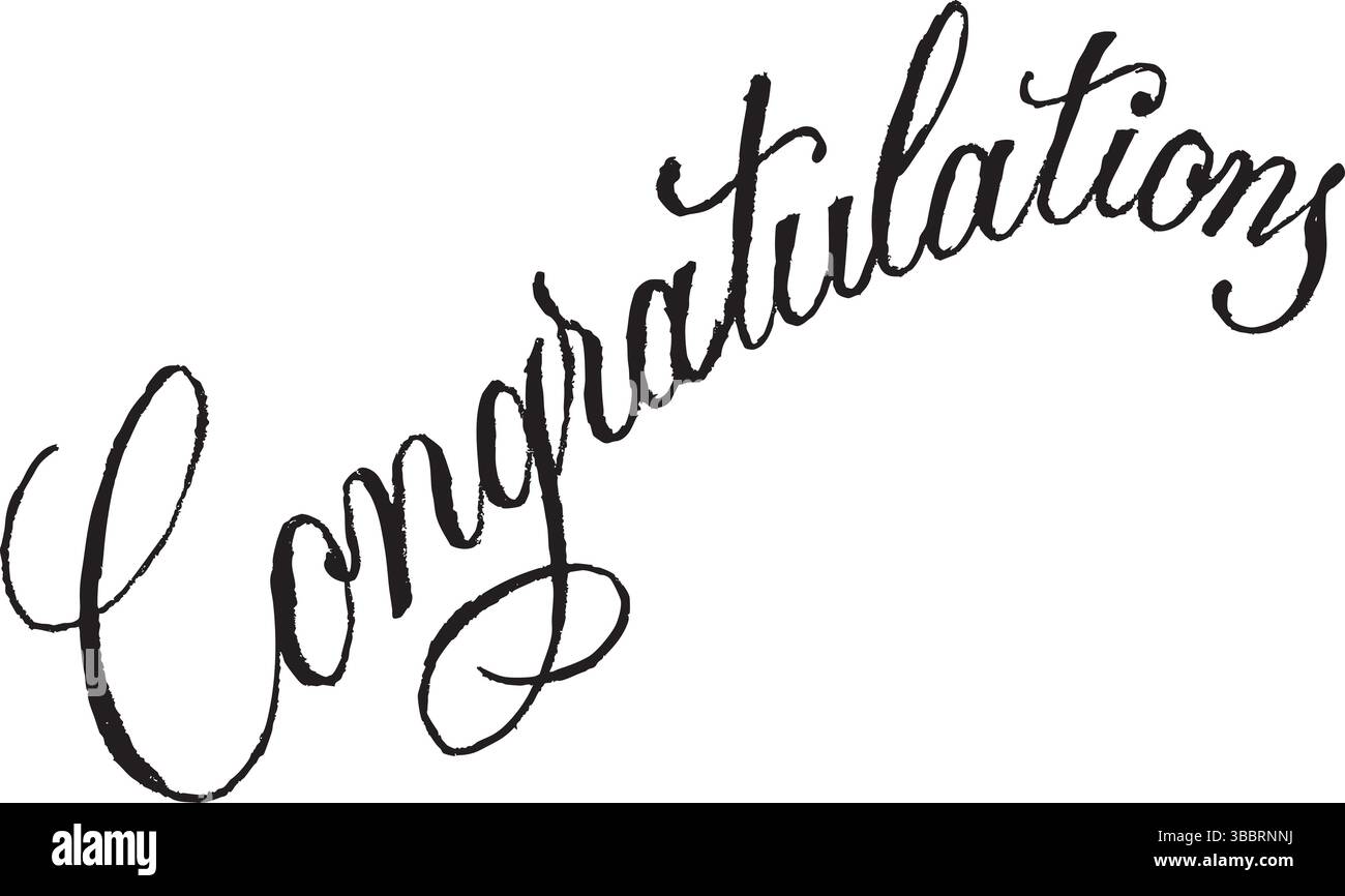 "Congratulations" rusty brush cursive lettering Stock Vector Image ...