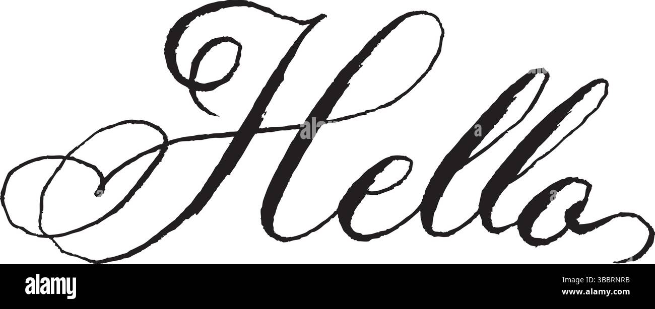 "Hello" brush hand lettering calligraphy Stock Vector Image & Art - Alamy