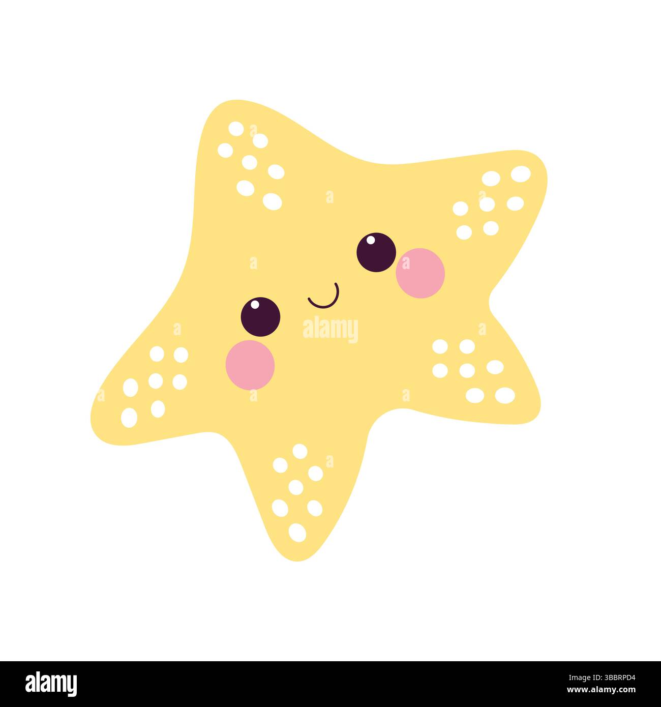 Cute yellow star with smiling face. Kawaii star Stock Vector Image & Art - Alamy