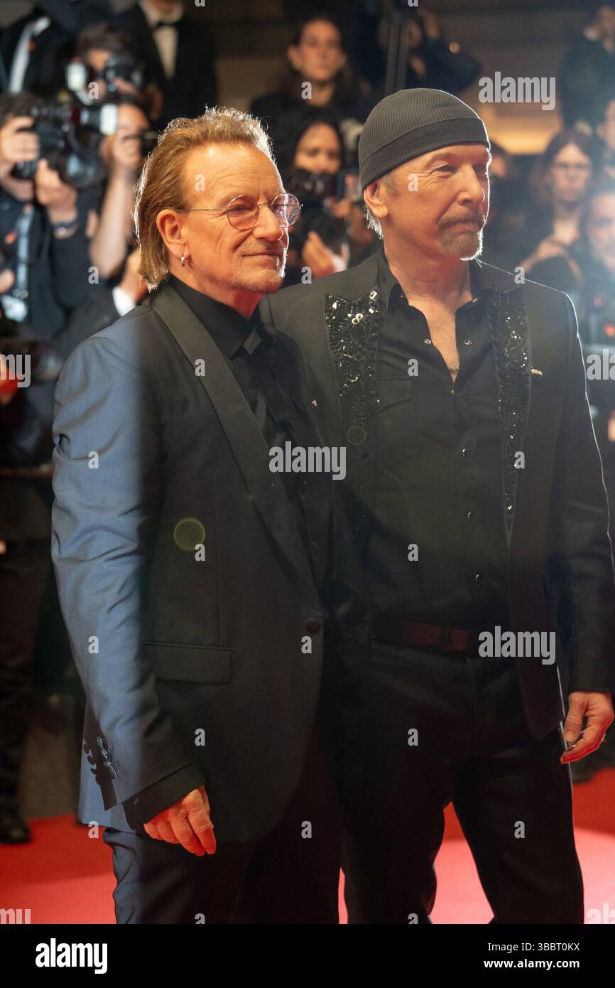 Cannes, France. 16th May, 2025. Bono and The Edge attend the ''Bono ...